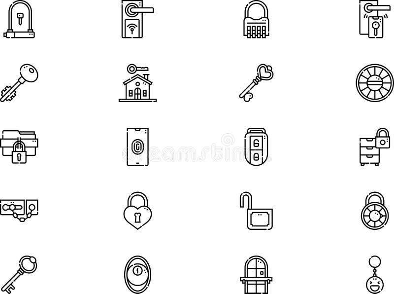 Keys and Locks Icons Collection is a Vector Illustration with Editable ...