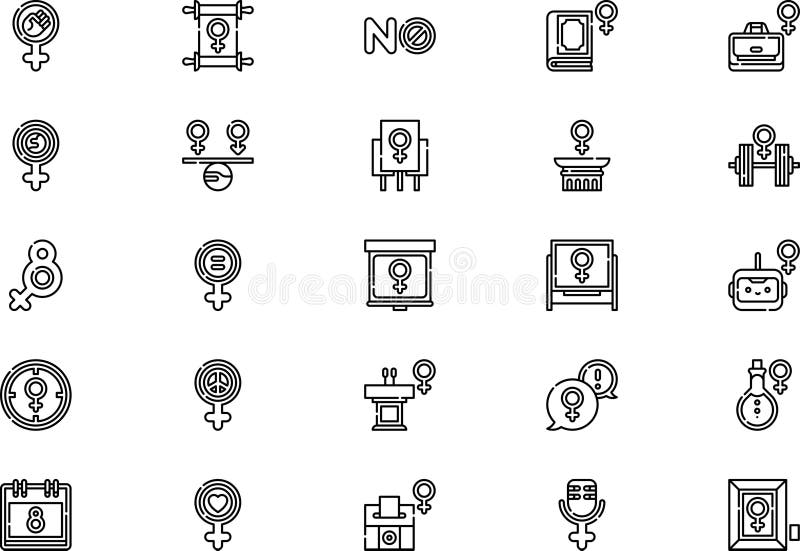 March Icons Collection is a Vector Illustration with Editable Stroke ...
