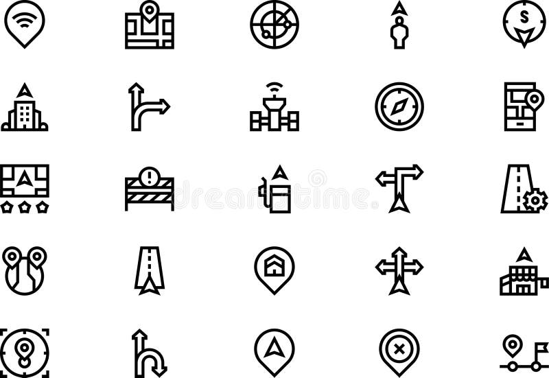 Navigation and Maps Icons Collection is a Vector Illustration with ...