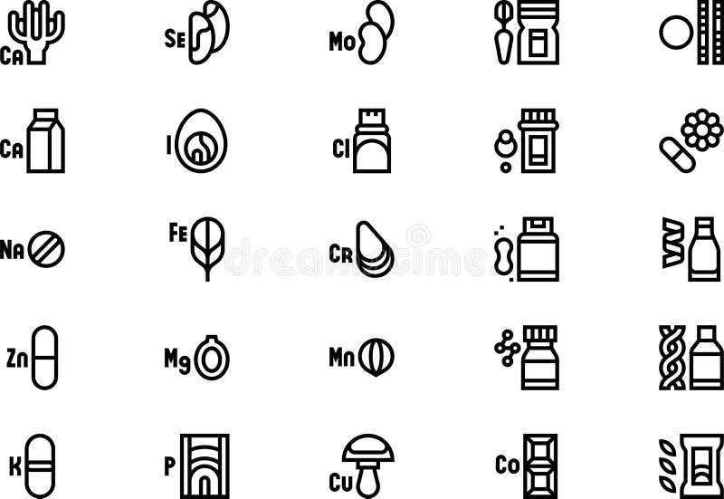 Nutritional Supplements Icons Collection is a Vector Illustration with ...