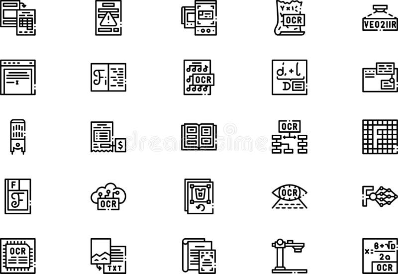 Optical Character Recognition Icons Collection is a Vector Illustration ...