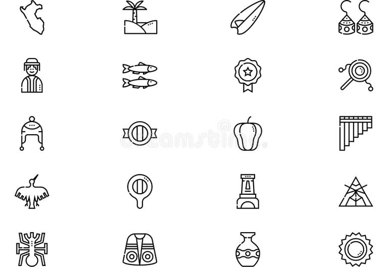 Peru Icon Pack Collection is a Vector Illustration with Editable Stroke ...