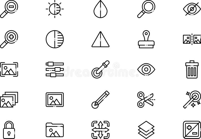 Photo Editing Tools Icons Collection is a Vector Illustration with ...