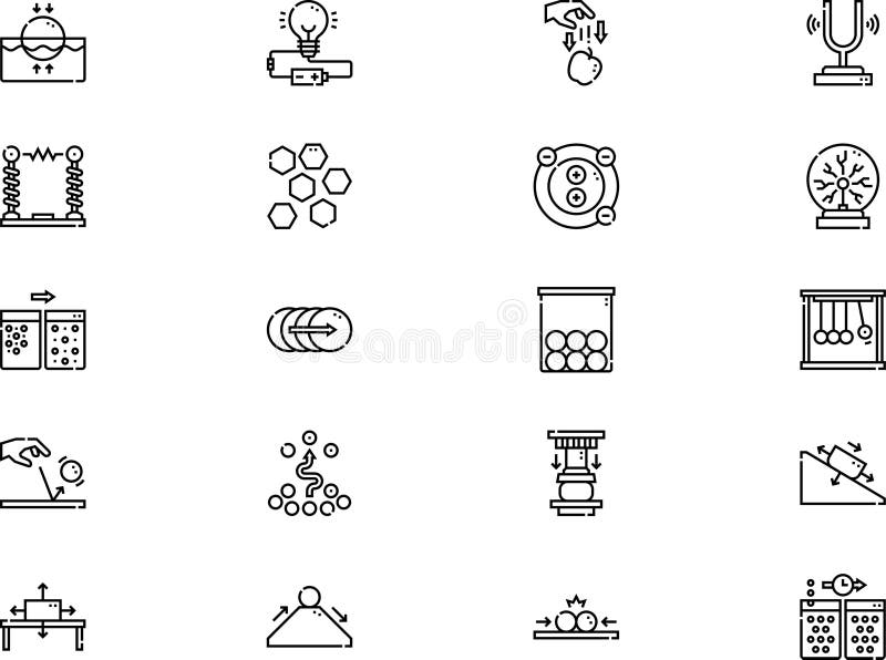 Physics Process Icons Collection is a Vector Illustration with Editable ...