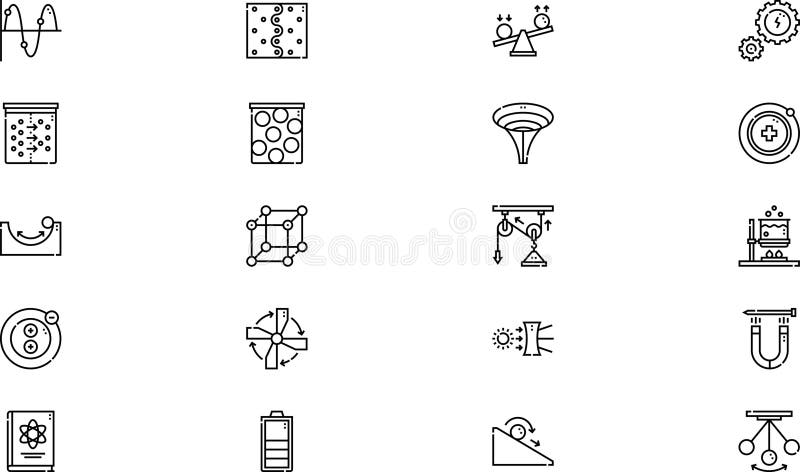 Physics Process Icons Collection is a Vector Illustration with Editable ...