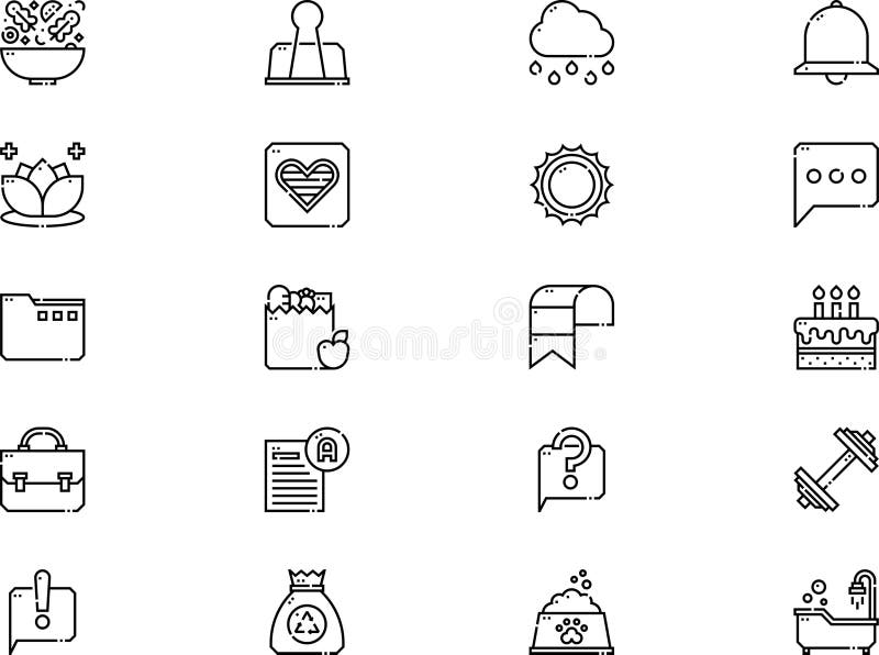 Daily Planner Icons Collection is a Vector Illustration with Editable ...