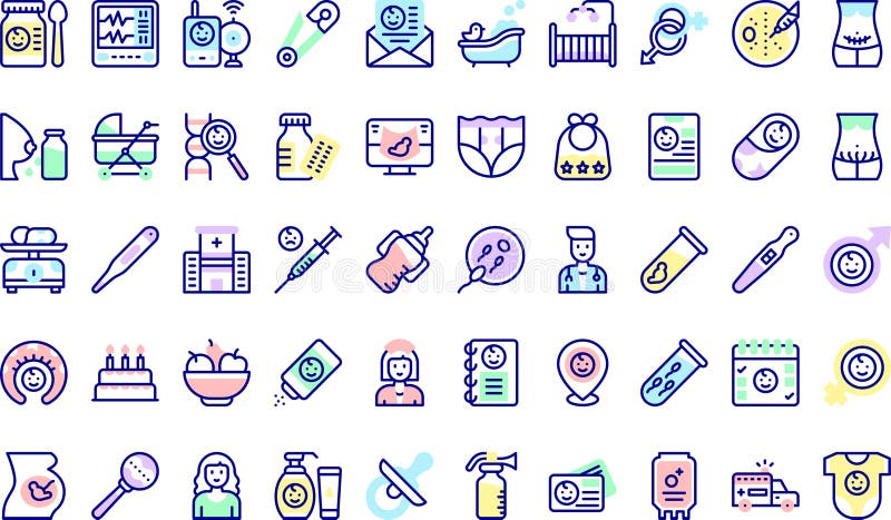 Pregnancy Icons Collection is a Vector Illustration with Editable ...