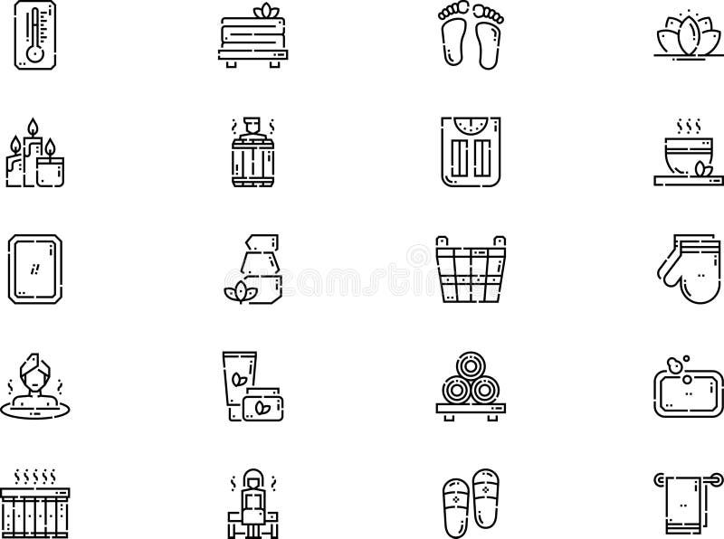 Sauna Icons Collection is a Vector Illustration with Editable Stroke ...