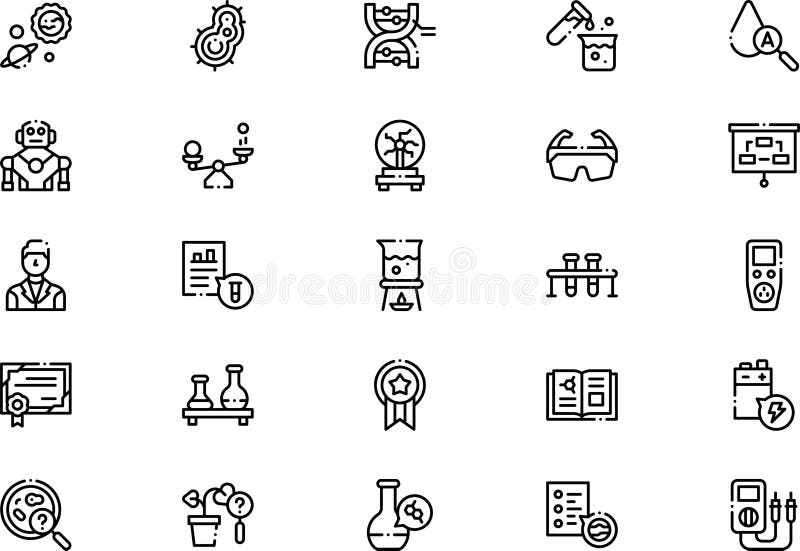Science Fair Icons Collection is a Vector Illustration with Editable ...