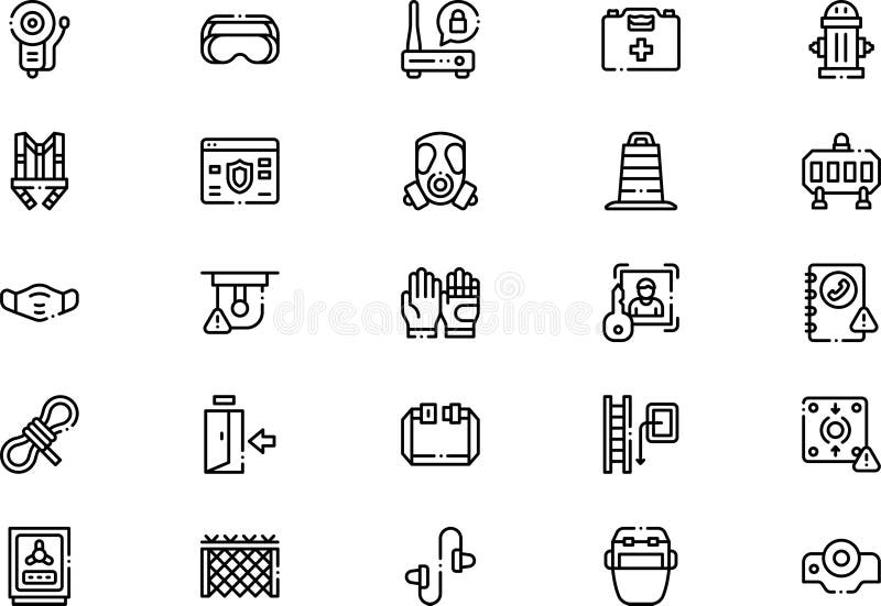 Security at Work Icons Collection is a Vector Illustration with ...