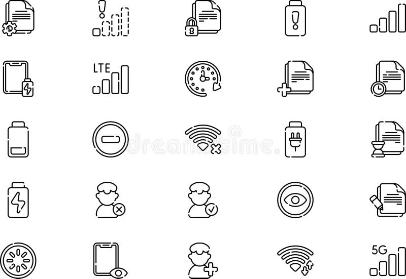 Status Icons Collection is a Vector Illustration with Editable Stroke ...