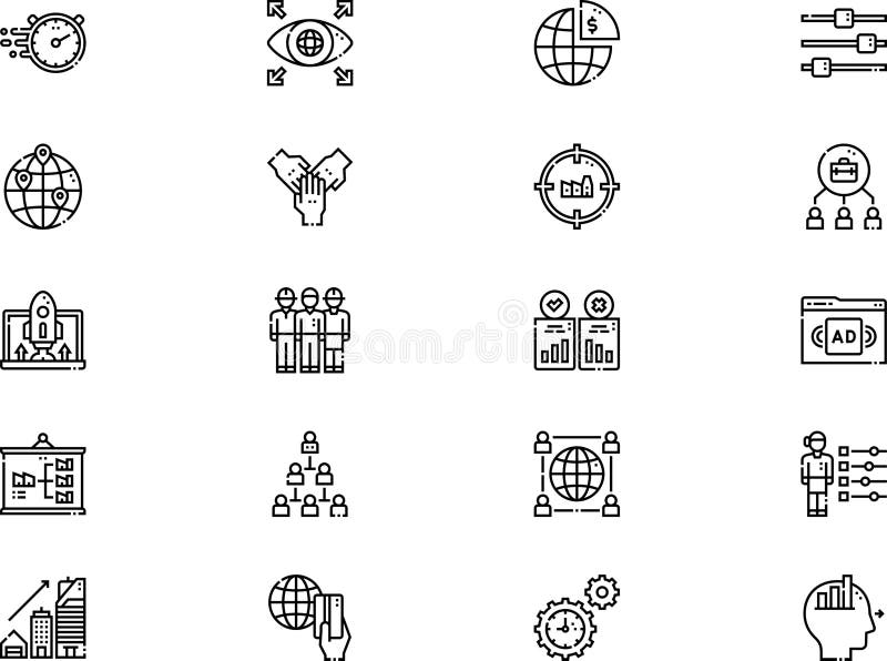 Strategy Icons Collection is a Vector Illustration with Editable Stroke ...