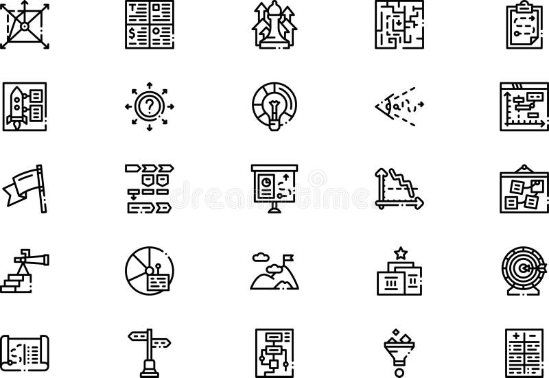 Strategy Icons Collection is a Vector Illustration with Editable Stroke ...