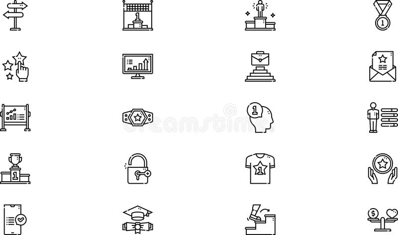 Success Icons Collection is a Vector Illustration with Editable Stroke ...