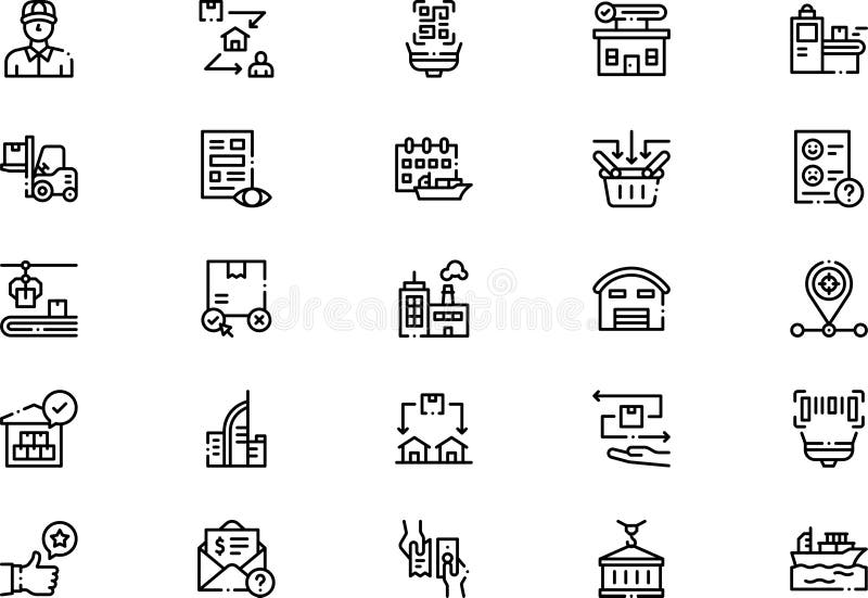 Supply Chain Icons Collection is a Vector Illustration with Editable ...