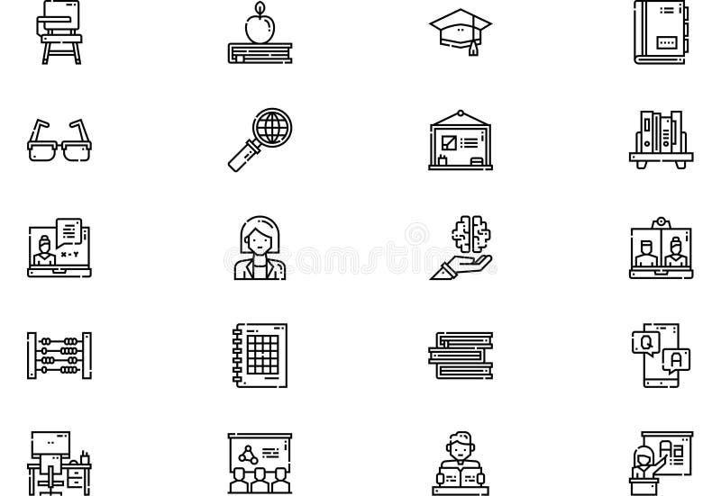 Teacher Icons Collection is a Vector Illustration with Editable Stroke ...