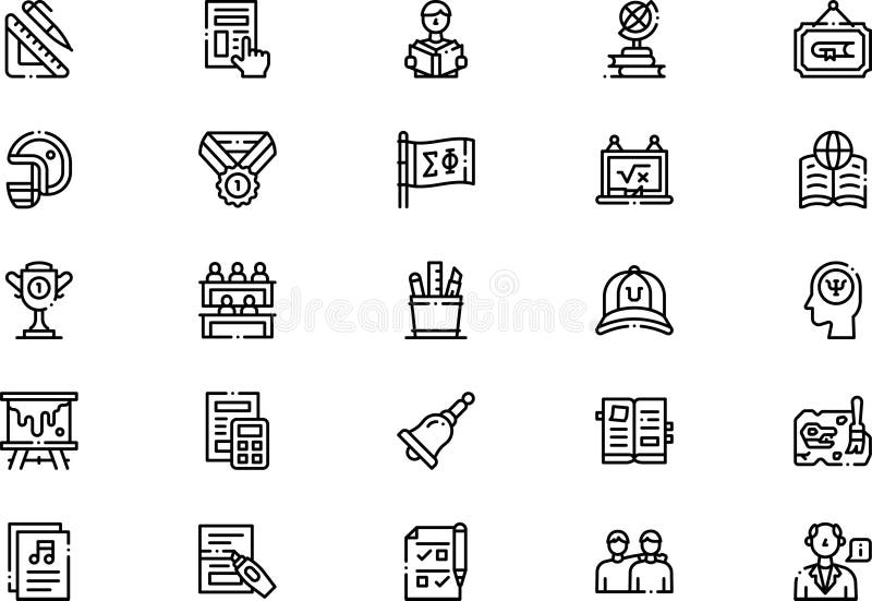 University Icons Collection Is A Vector Illustration With Editable