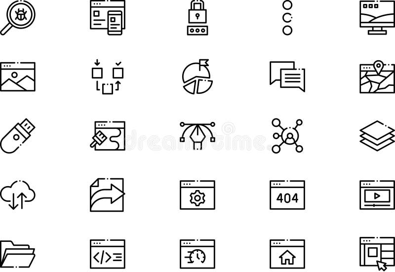 Web Development Icons Collection is a Vector Illustration with Editable ... Web Development Icons Collection is a Vector Illustration with Editable ...