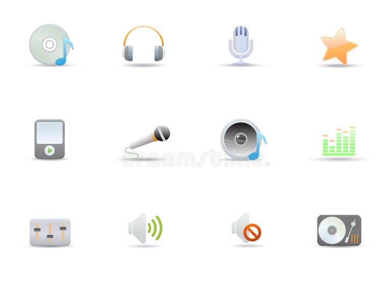 Icons for Common Digital Music Media Stock Vector - Illustration of ...