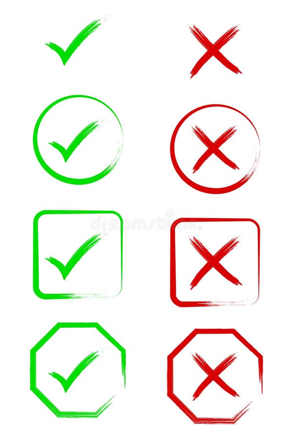 Check Mark and Cross Mark Icon Sing Vector Stock Vector - Illustration ...