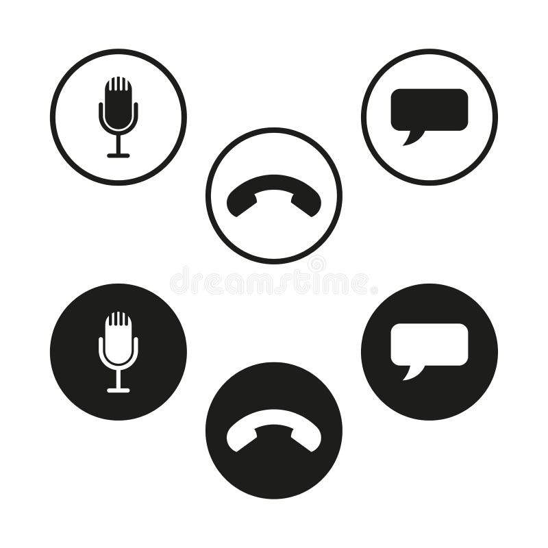 Icons Communication. Call Symbol. Smartphone Message Interface ...