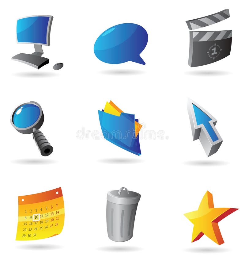 Icons for computer stock vector. Illustration of gamepad - 16965529