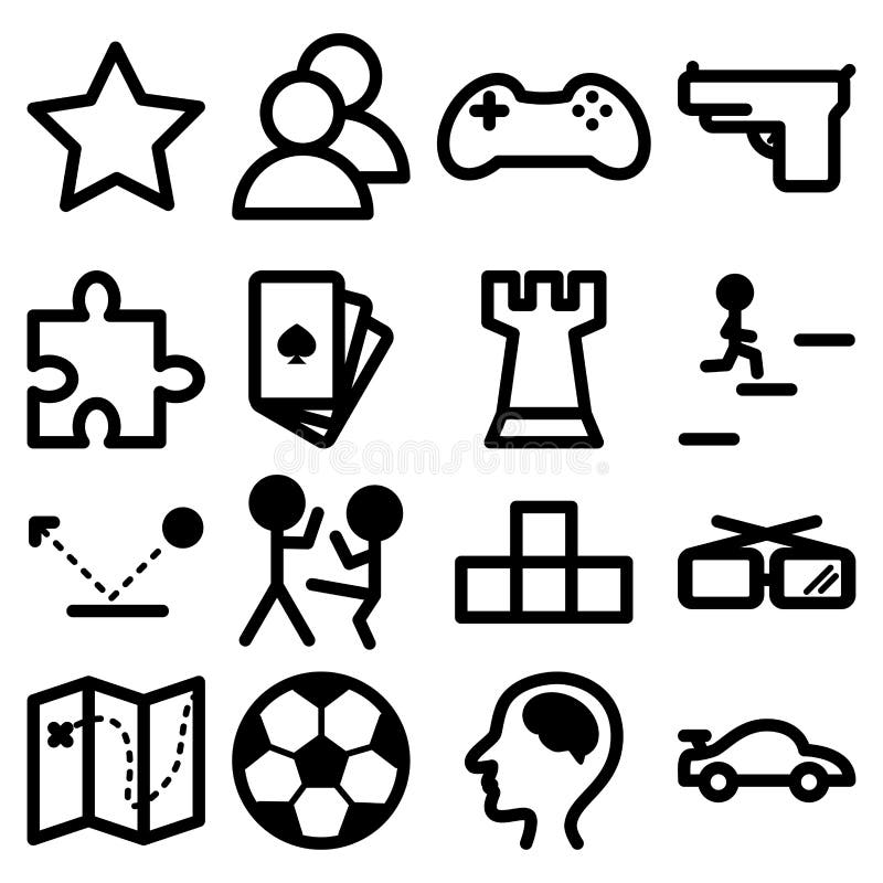 Icons for Computer and Playstation Games Stock Vector - Illustration of ...