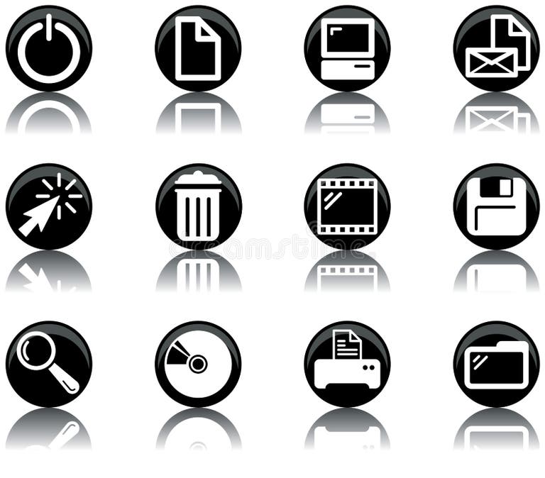 Icons - computer set 2 stock vector. Illustration of click - 1052716