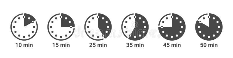 Icons for Cooking Time. Stopwatch Icons. Icons of Time in Minutes Stock ...