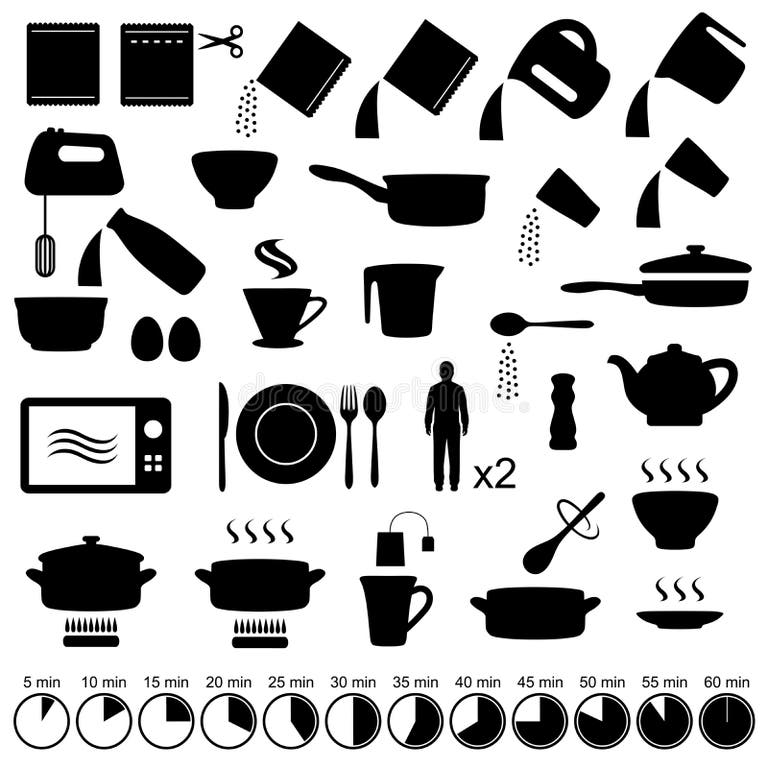 Cooking Instructions Icons Stock Illustrations – 171 Cooking ...
