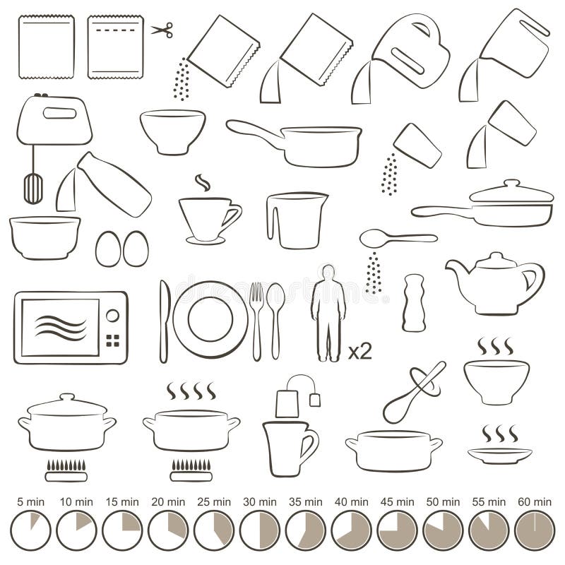 Cooking instructions stock vector. Illustration of microwave - 20176865