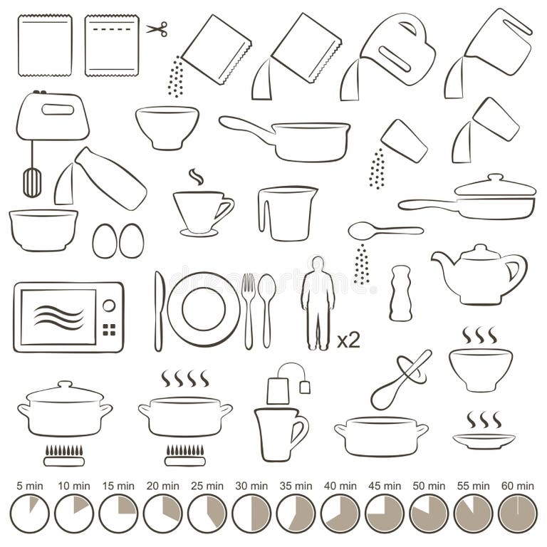 Cooking Instructions Icons Stock Illustrations – 153 Cooking ...