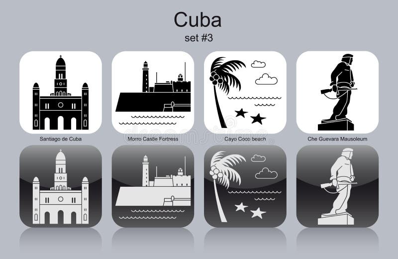 Icons of Cuba stock vector. Illustration of ocean, heritage - 43391616