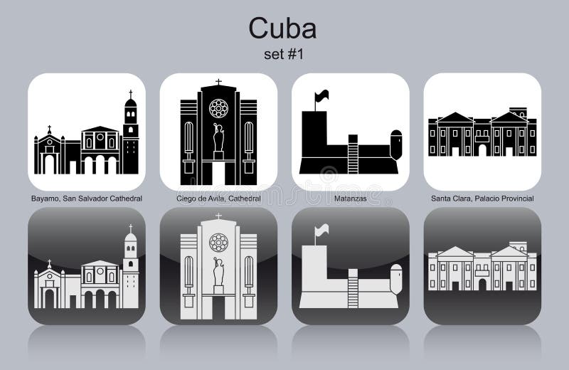 Icons of Cuba stock vector. Illustration of icons, flat - 43391750