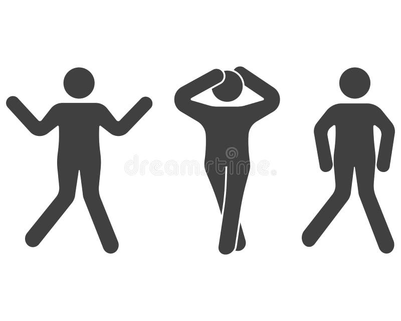Icons of Dancing People. Vector on White Background. Stock Vector ...