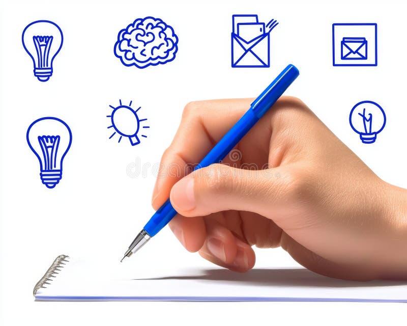 Icons Depicting Different Creative Processes Such As Thinking, Drawing ...