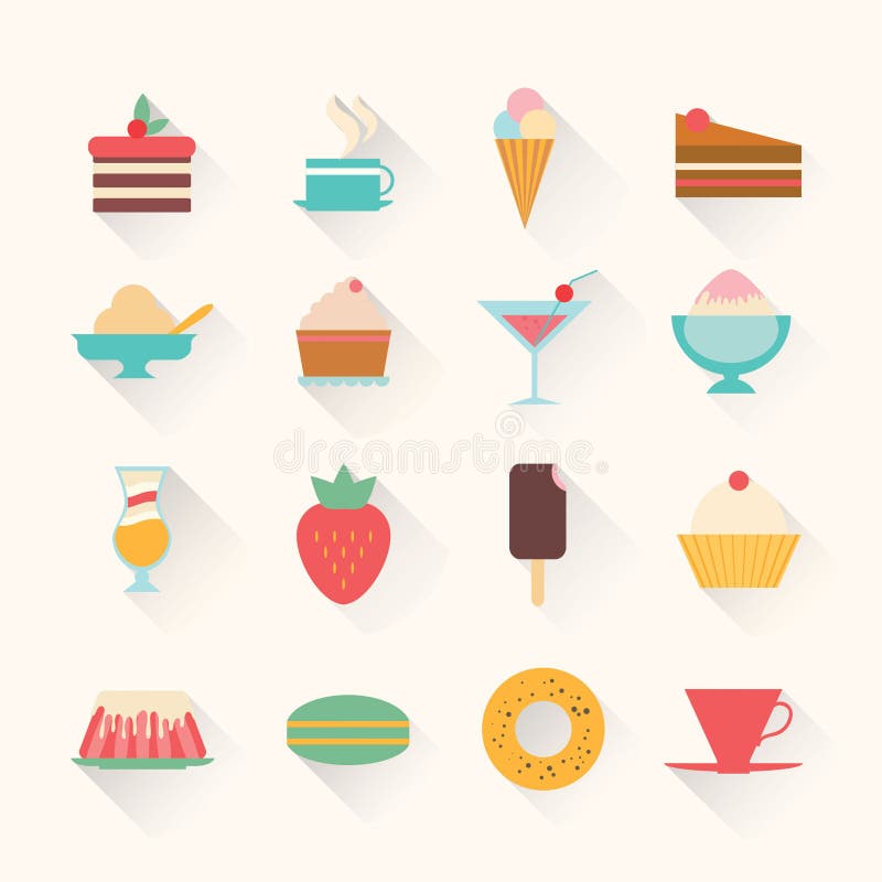 Icons dessert stock vector. Illustration of candy, cake - 44298762
