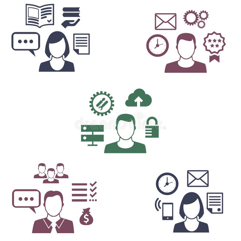 Icons of Different Employee with Their Specialization Stock Vector ...
