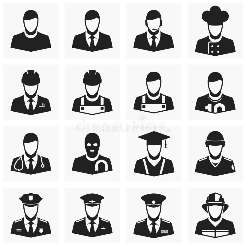 Icons of Different Professions. Stock Vector - Illustration of ...