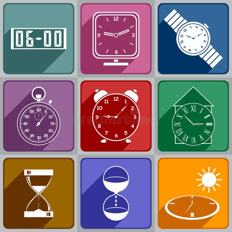 Icons of different watch stock vector. Illustration of information ...