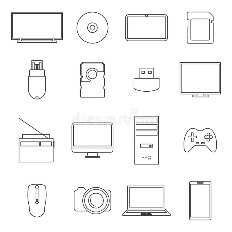 A Set of Digital Devices, Vector Illustration. Stock Vector ...