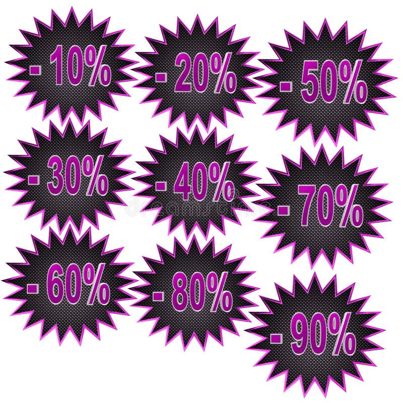 Icons of Discount on a White Background Stock Illustration ...