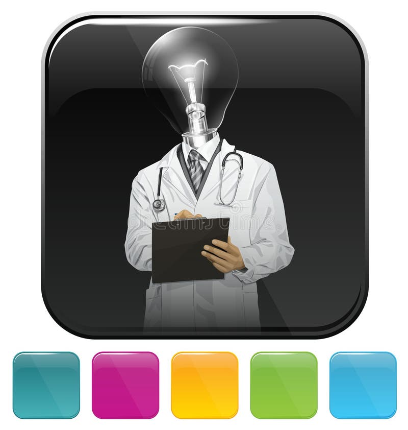 Icons with doctor man stock vector. Illustration of mobile - 69333276