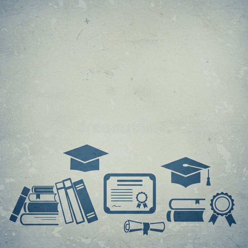Icons of Educational Elements on a Textured, Speckled Background. on ...