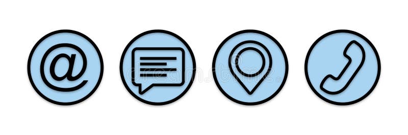 Icons - Email, Text Message, Location/map Pin, Telephone Number Stock ...