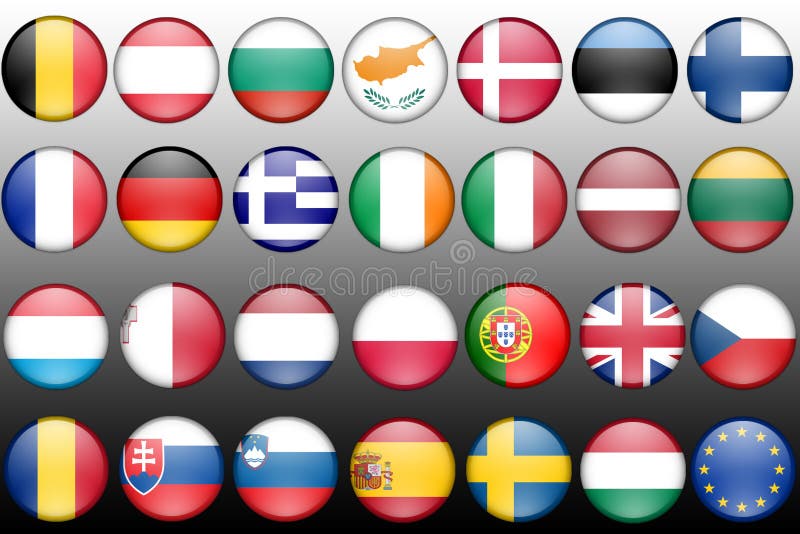 Glossy Buttons European Countries Flags Euro 2016 Stock Vector ...