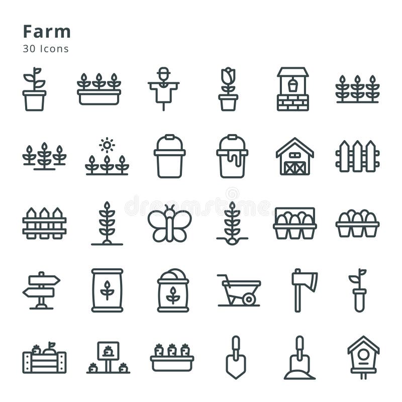 30 icons on Farm stock vector. Illustration of circle - 269169341