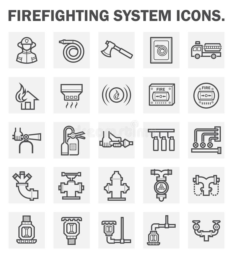 Firefighting system icon stock vector. Illustration of detector - 100097798