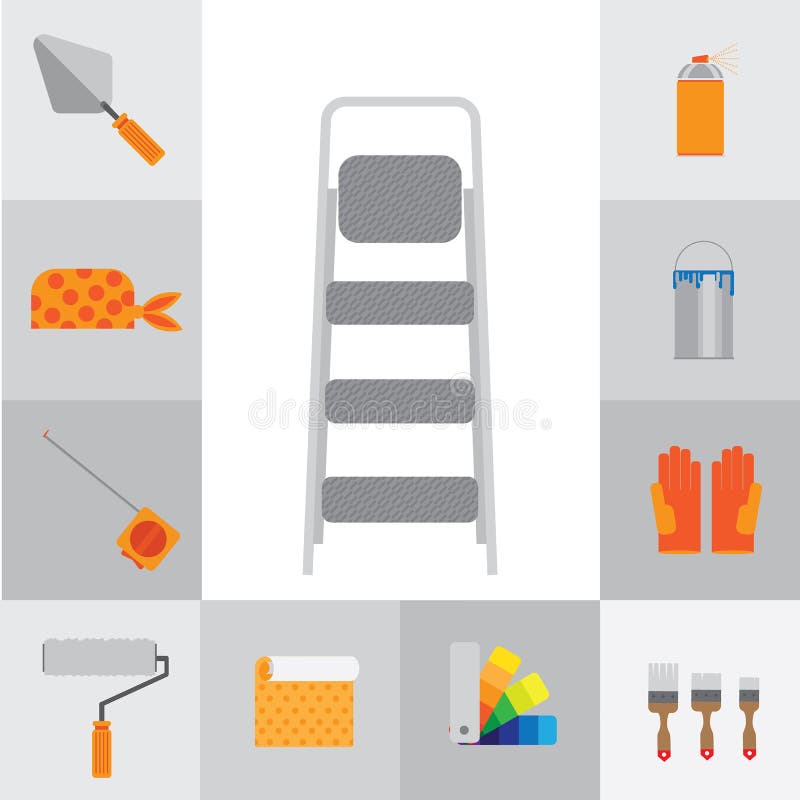 Icons flat paint stock vector. Illustration of artistic - 88274080