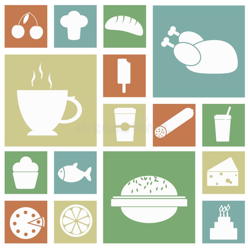Icons food collage stock vector. Illustration of restaurant - 50753224